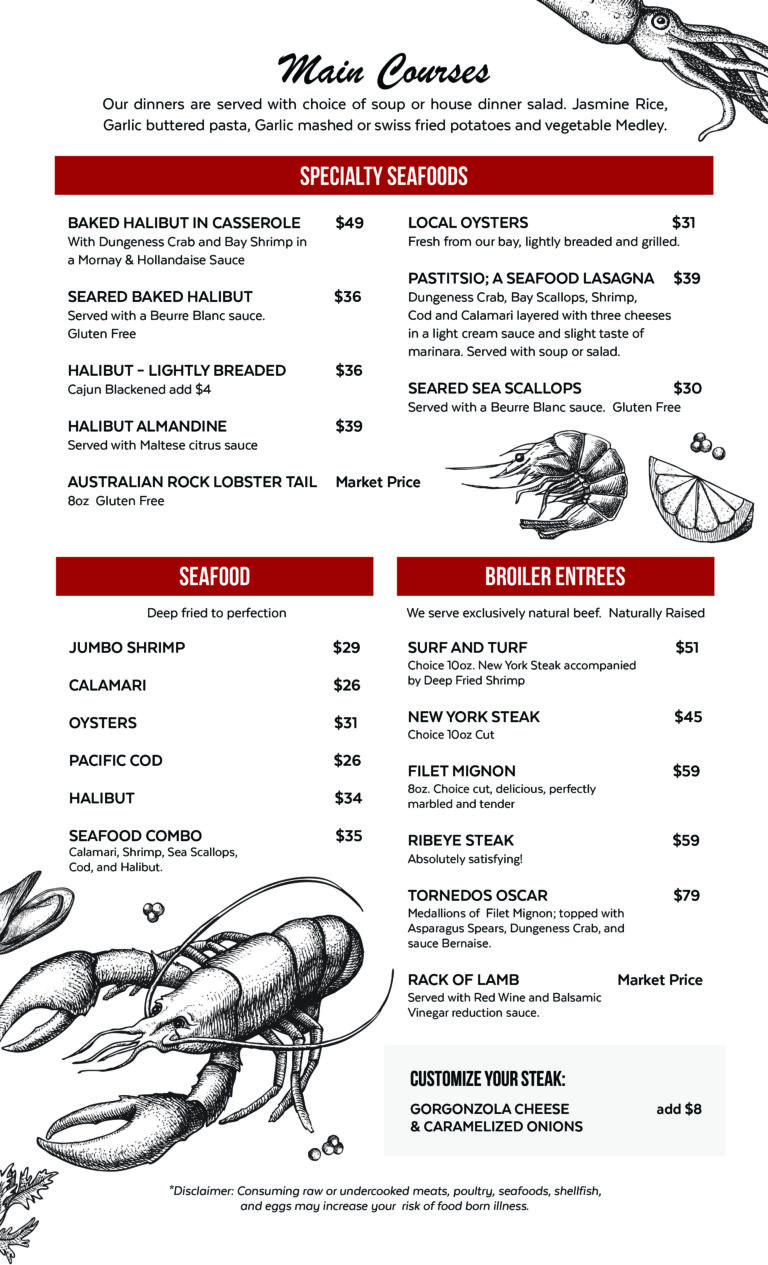 Menu - Hilltop House Restaurant and Lounge